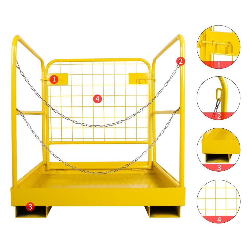 Heavy Duty Forklift Safety Cage Work Platform Basket 36"x36" 1200lbs ...