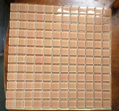 1"x1" Crystal Glass Tile Mosaic Kitchen Bathroom Wall: light peach ...