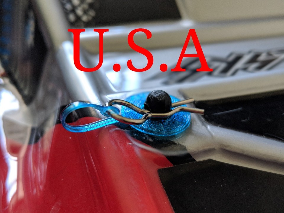 20-PCS: Thin RC BODY POST WASHERS w/ CLIPS. 1/10 SCALE, FITS TRAXXAS ...