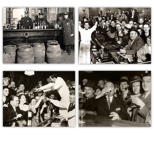 Prohibition Photo Art Set Prints - Set of Four Photos (11x14) Unframed ...