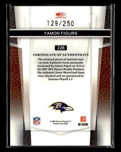 2007 Leaf Certified Materials - Freshman Fabric Yamon Figurs #226 ...