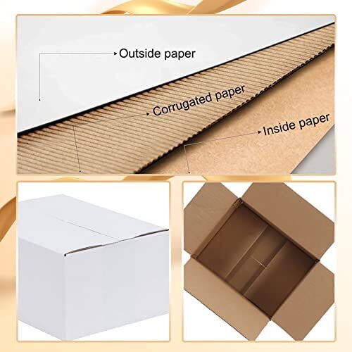 8x6x4 Shipping Boxes Set of 40 White Corrugated Cardboard Box for ...