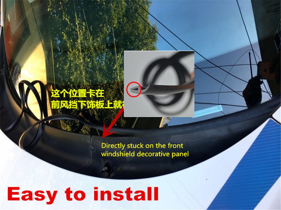Car Front Windshield Window Edge Weatherstrip Seal Strip Moulding Trim ...