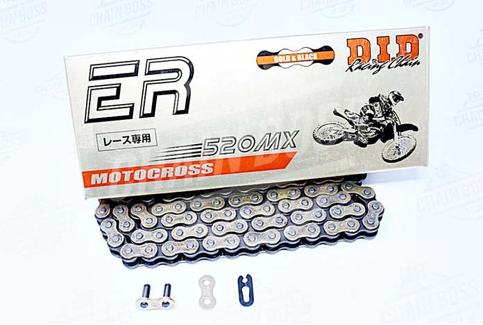 D.I.D DID 520 MX Motorcycle Non-sealed Gold Drive Chain with Clip ...