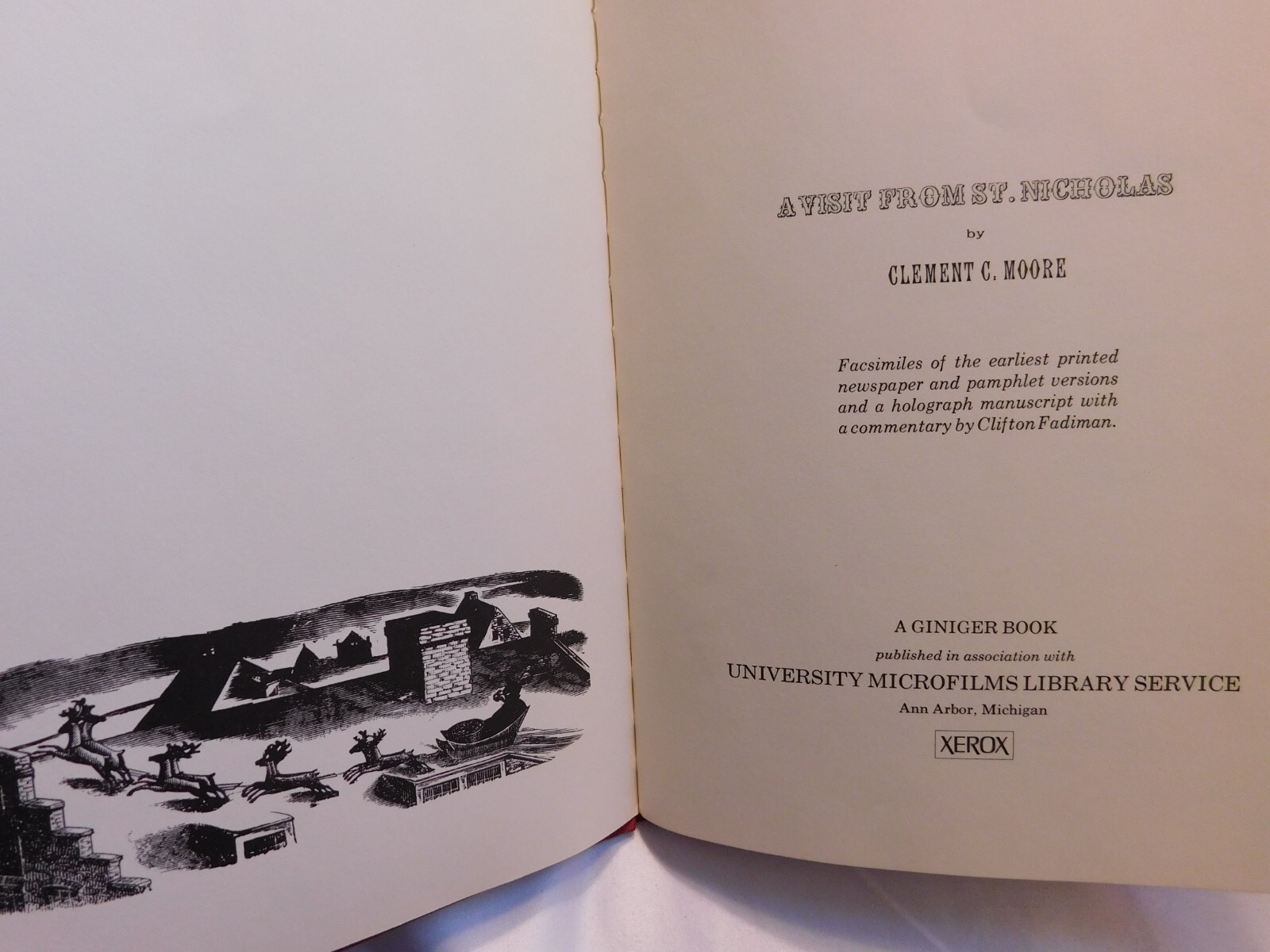 A Visit From St. Nicholas Clement C. Moore 1967 HC with Inserts A ...