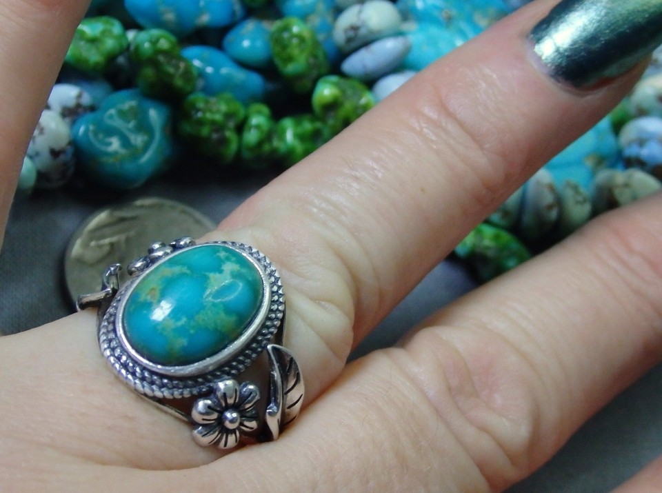 Orville Jacks BLUE RIDGE TURQUOISE Sterling Silver Squash Blossom ...