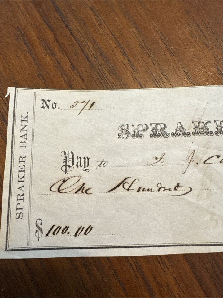 Vintage bank check 1865 Civil War 2 Cent Washington Stamp Canajoharie ...