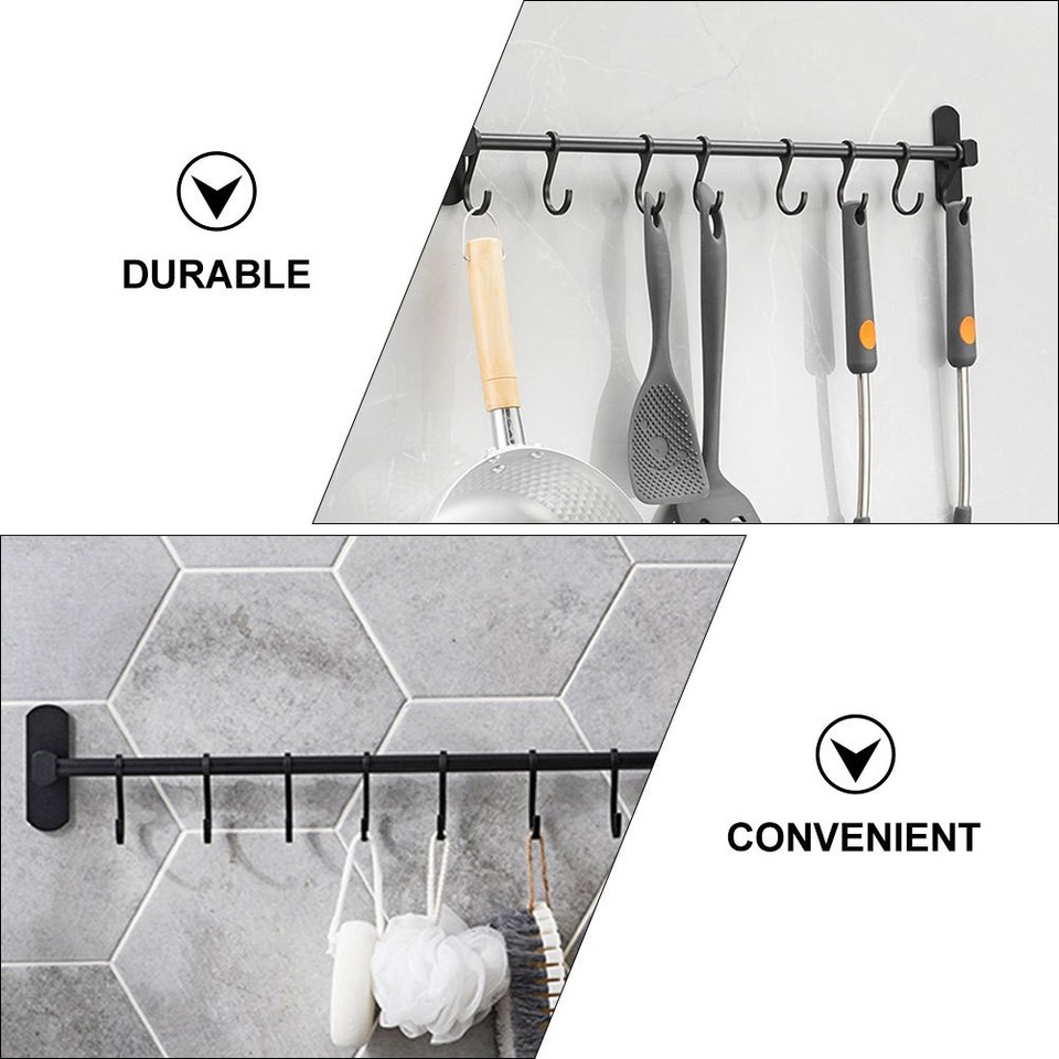 Storage Hooks Kitchen Rack Utensil Hangers Wall Mount Holder Mounted ...