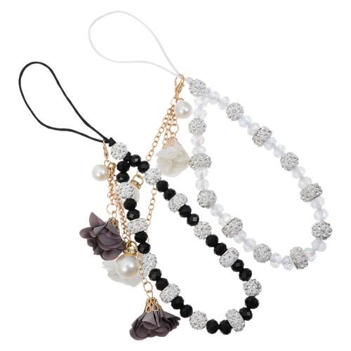 2 Pcs Mobile Phone Decorative Bracelet Beaded Charms Strap Colorful ...