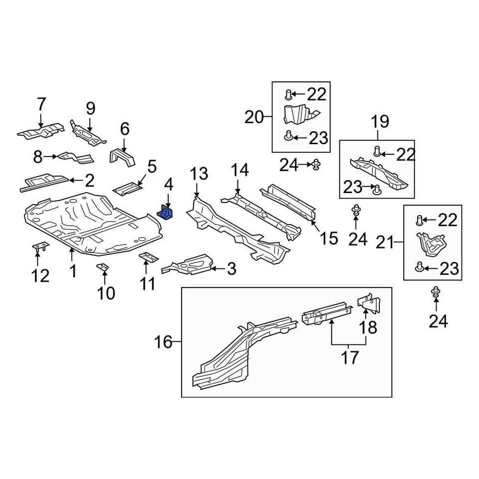 For Lexus UX250h 2019-2024 Lexus 5835047010 Rear Floor Pan ...