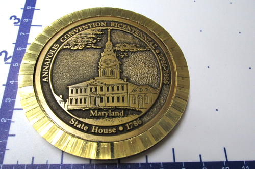 Heavy Maryland Medallion, State House, HIGH QUALITY Solid Brass?~3.5 ...