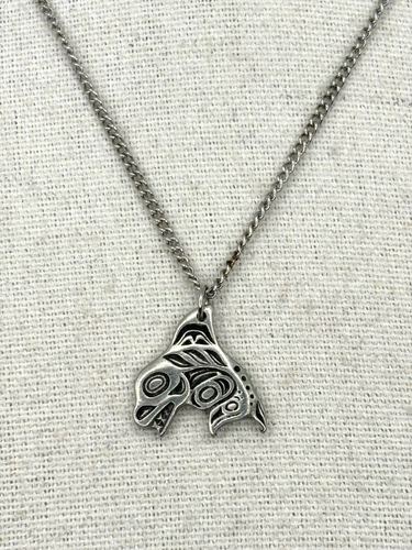 Orca Killer Whale Pewter Pendant Silver Tone Necklace 18 Inch | eBay