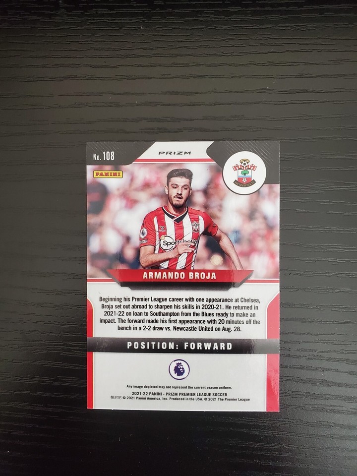 Armando Broja - 2021-22 Prizm EPL Premier League Card #108 - RED ...