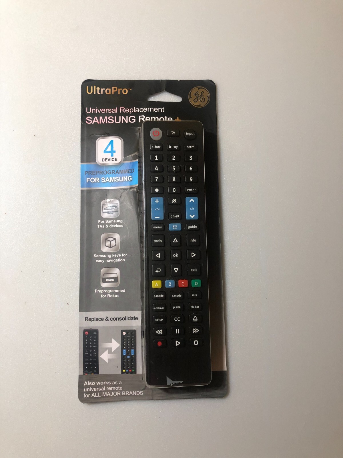 GE UltraPro 4 Device Universal Remote - works ALL MAJOR BRANDS - Open ...