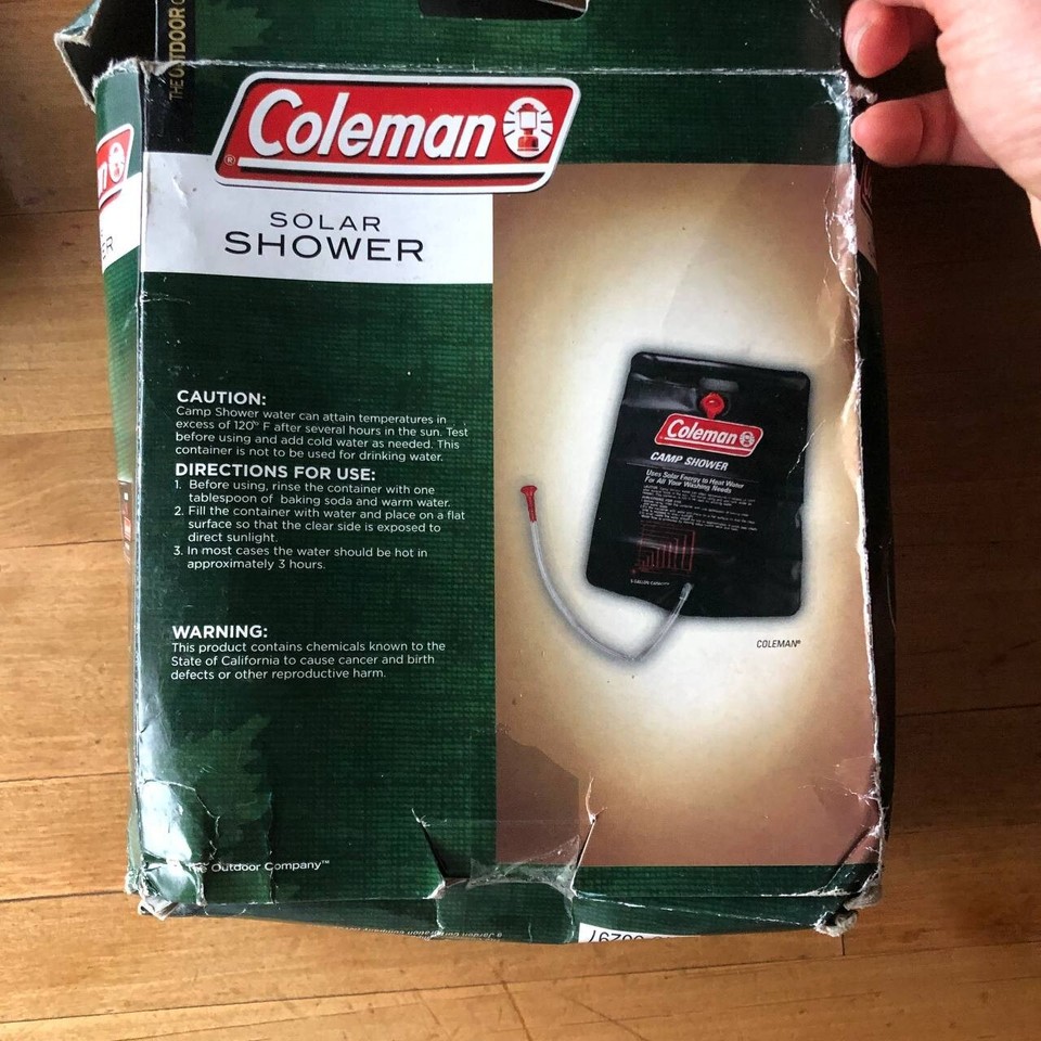 Coleman SOLAR SHOWER 5- Gallon Capacity Model# 2000003481 Black | eBay