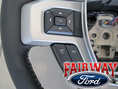 17 thru 20 F-150 OEM Genuine Ford Black Leather Steering Wheel w ...