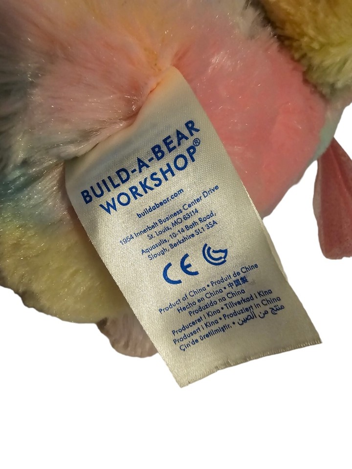Build a Bear "Beary Fairy" Pink Pastel Rainbow Teddy Plush Stuffed ...
