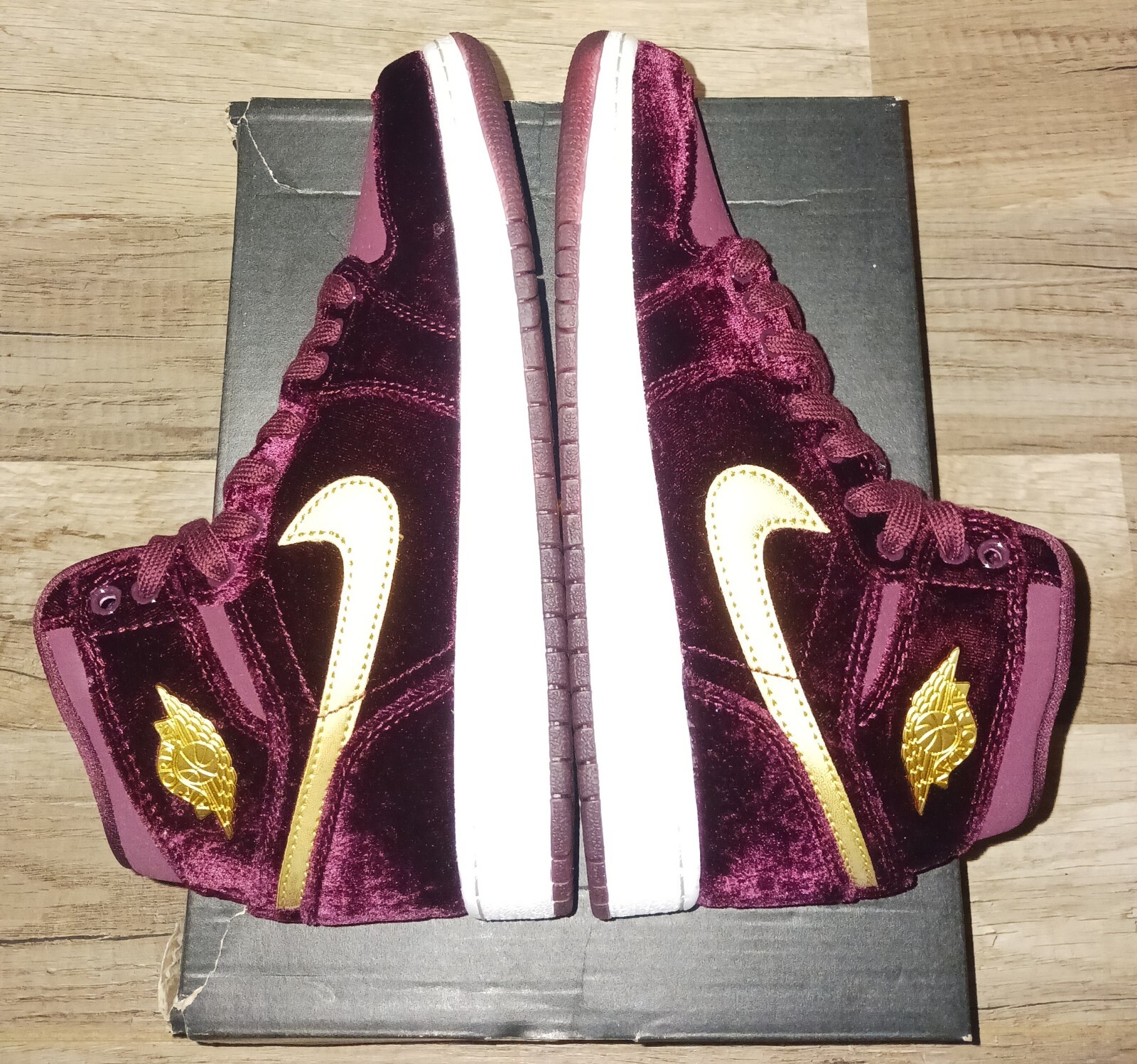 Jordan 1 Retro Heiress Velvet Night Maroon GG 832596-640 Size 3.5Y (5 ...