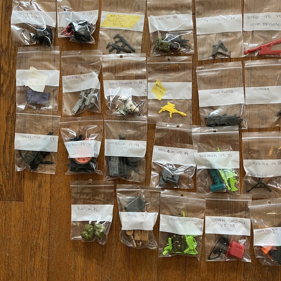 GI Joe Figure Accessories Lot 67 Bags Sorted | eBay