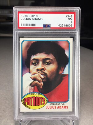 1976 Topps Julius Adams #348 - PSA 7 - New England Patriots | eBay