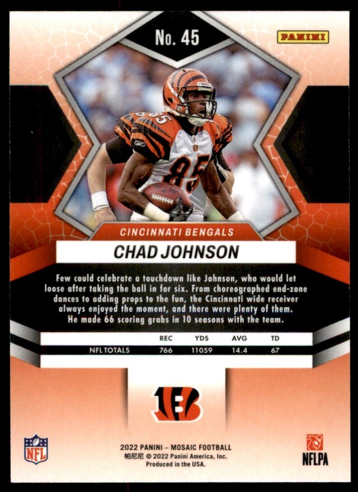 2021 Panini Chronicles Invincible Autographs Chad Johnson Cincinnati ...