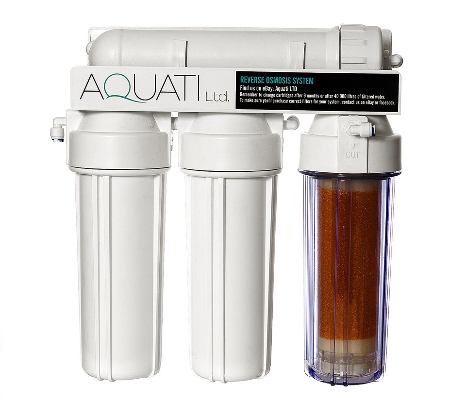 Aquatic 4 Stage RO water filter Reverse Osmosis system DI resin chamber ...