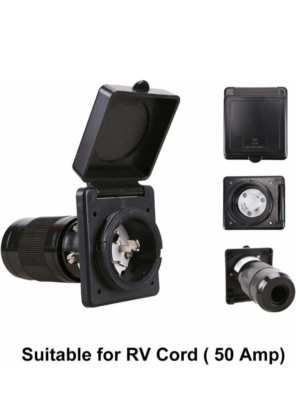 50AMP RV Power Twist Lock Plug Inlet 125V/250V Female Locking Connector ...