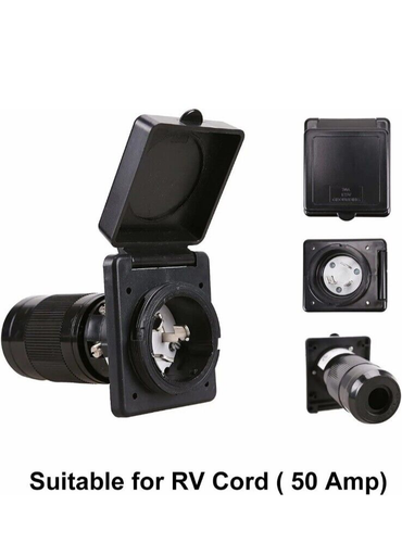 50AMP RV Power Twist Lock Plug Inlet 125V/250V Female Locking Connector ...