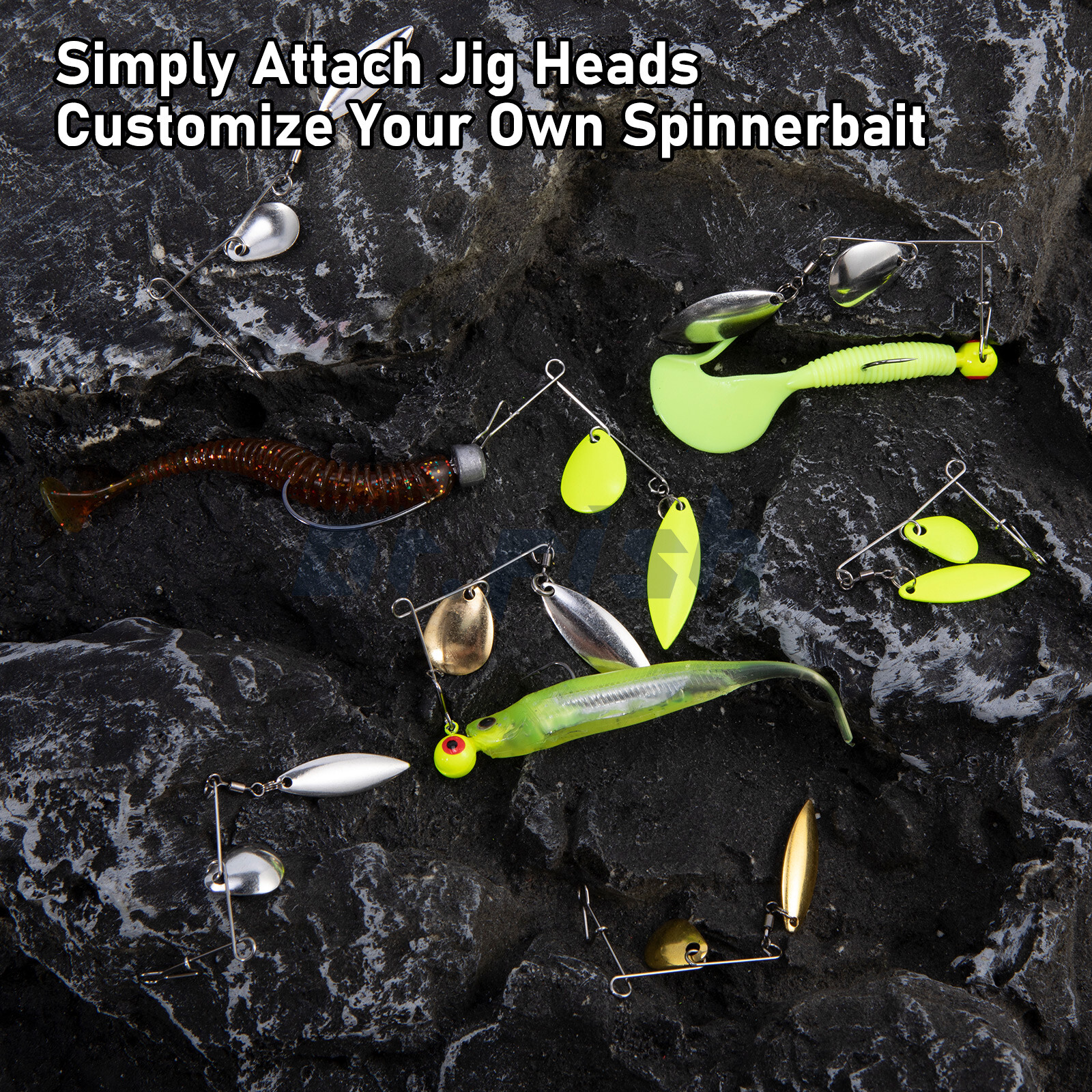 Dr.Fish 10 Pack Fishing Jig Spinnerbait Colorado Willow Spinner Blade ...
