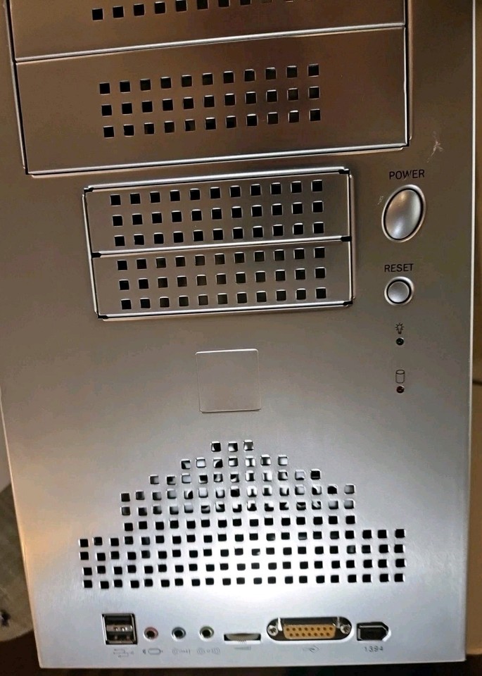 Vintage Retro Aluminum PC ATX Mid Tower Silver Computer Case AL-ATX4383 ...