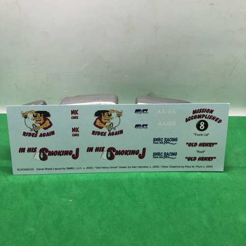 Smoking J Old Henry AA/GS Gasser Drag Racing DECAL SHEET 1:25 LBR Model ...