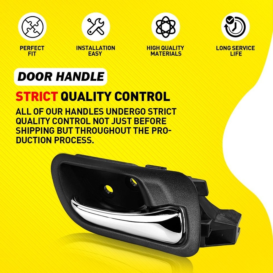 Black Interior Door Handle For 2003-2007 Honda Accord Front Rear Right ...
