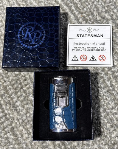 Rocky Patel RP Statesman Triple Jet Cigar Lighter Silver and Blue ...