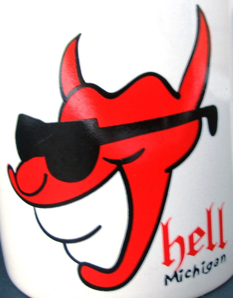 Hell Michigan Coffee Mug Red Devil Wearing Sunglasses Demon Ceramic Cup ...