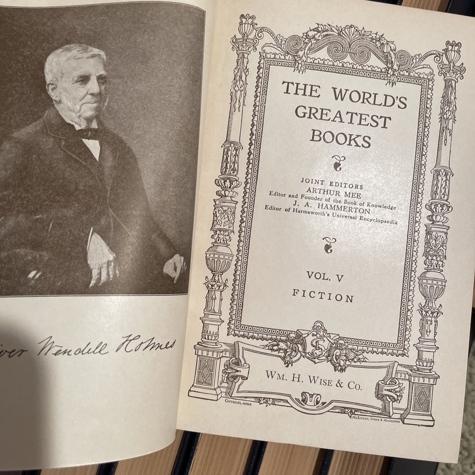 THE WORLD'S GREATEST BOOKS Copyright 1910 Hardcover Volumes Antique 19 ...