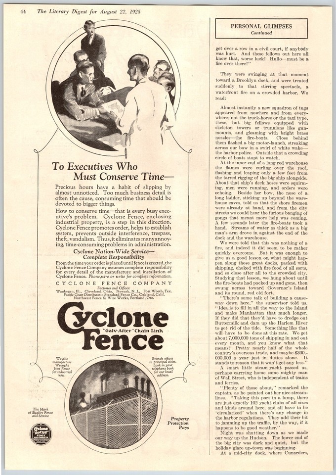 1925 Music Master Radio Products, Cyclone Fence Double Sided Vintage ...
