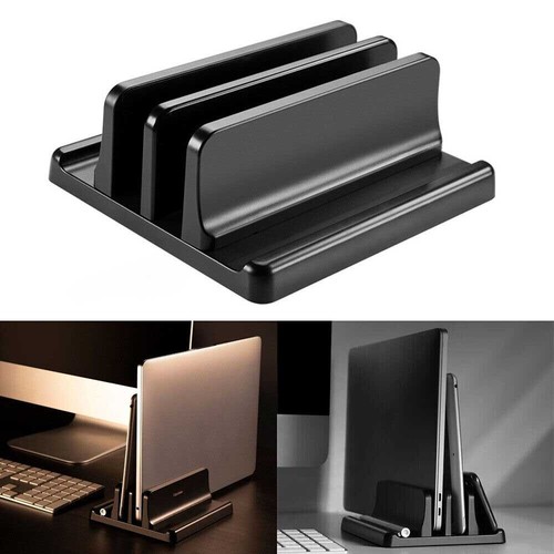 Dual Vertical Laptop Stand Double Adjustable 2 Slots Upright Laptop ...