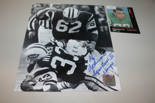 NEW YORK JETS AL ATKINSON #62 SIGNED 8X10 PHOTO SUPER BOWL III CHAMPS ...