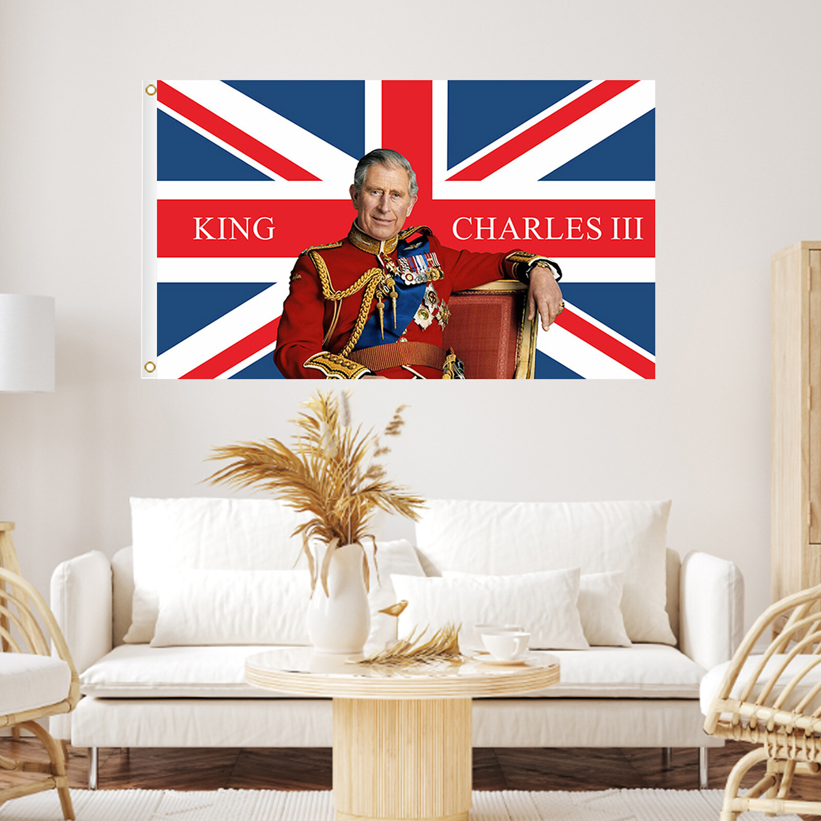 British King Charles III CIIIR Succession Flag UK King Banners Decor ...