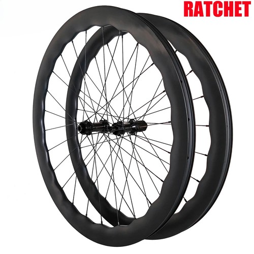 700C Road Gravel Bike Carbon Wheelset Clincher Tubeless Disc Brake Wave ...