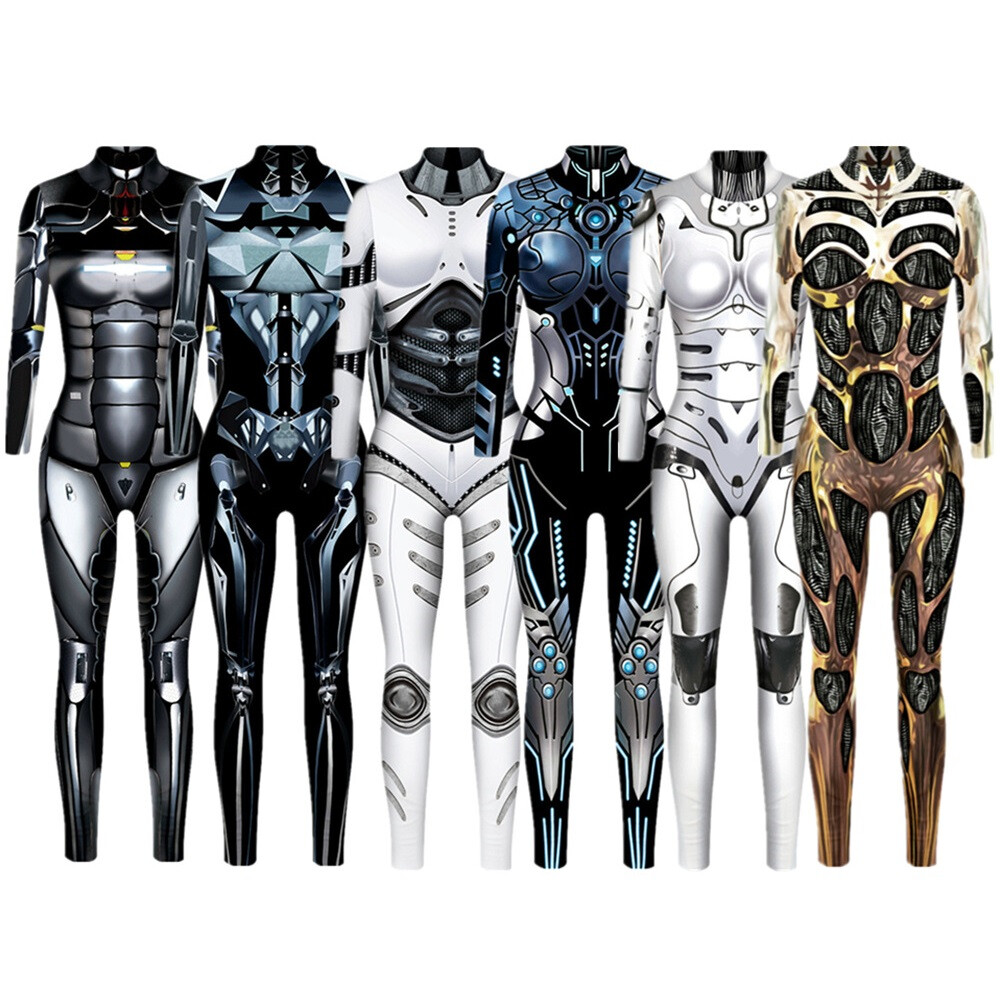 Female Robot Sexy Jumpsuit Movie Cosplay Costume Women Child One-Piece ...