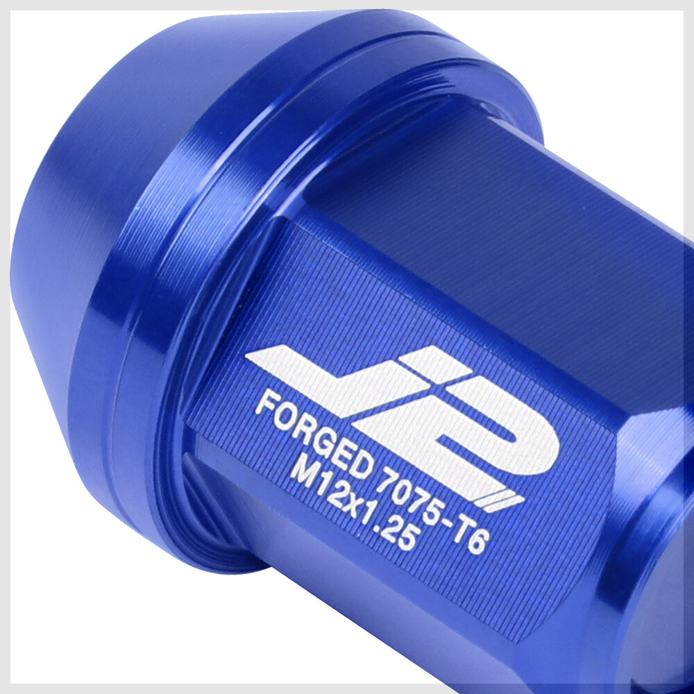 [J2 Engineering] 20x 12mmx1.25{CLOSED END}Blue 35mm Wheel Rim Lug Nut w ...