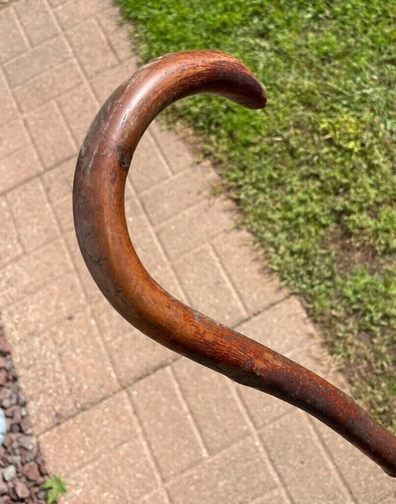 Vintage Solid Wood Curved Handle Cane Gentleman's Wal… - Gem