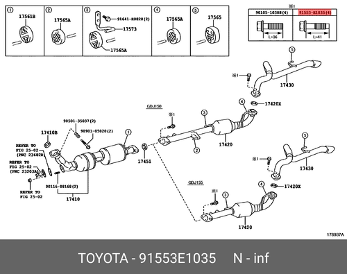 Genuine OE Bolt Metal 91553E1035 For Toyota 91553-E1035 | eBay.de