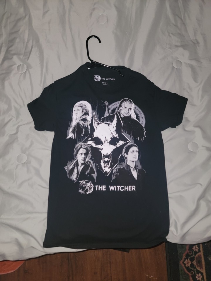 The Witcher T-Shirt Mens Black Tee Geralt Rivia Yennefer Dandelion Ciri ...