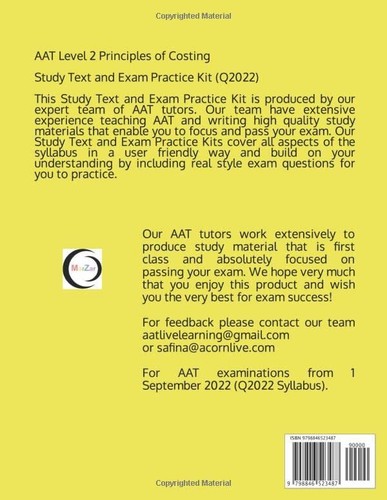 Principles of Costing AAT Level 2 Study Text and Exam Practice Kit ...