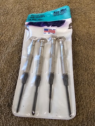 Moody Acu-Min Precision Miniature Screwdriver Set 4pc Cross Recess ...
