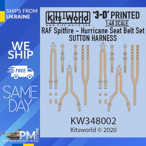 Kits World KW3D148002 1/48 3D decal RAF Fighter Seat Belts Sutton ...