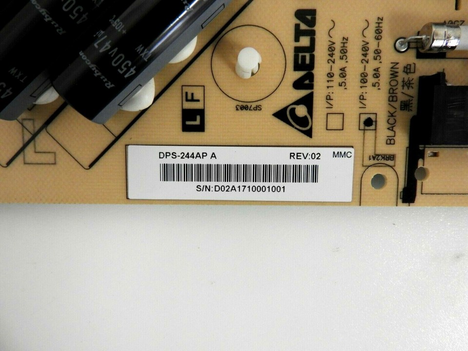 Sharp PN-E603 Power Supply Board DPS-244AP , C1027MPP1 | eBay
