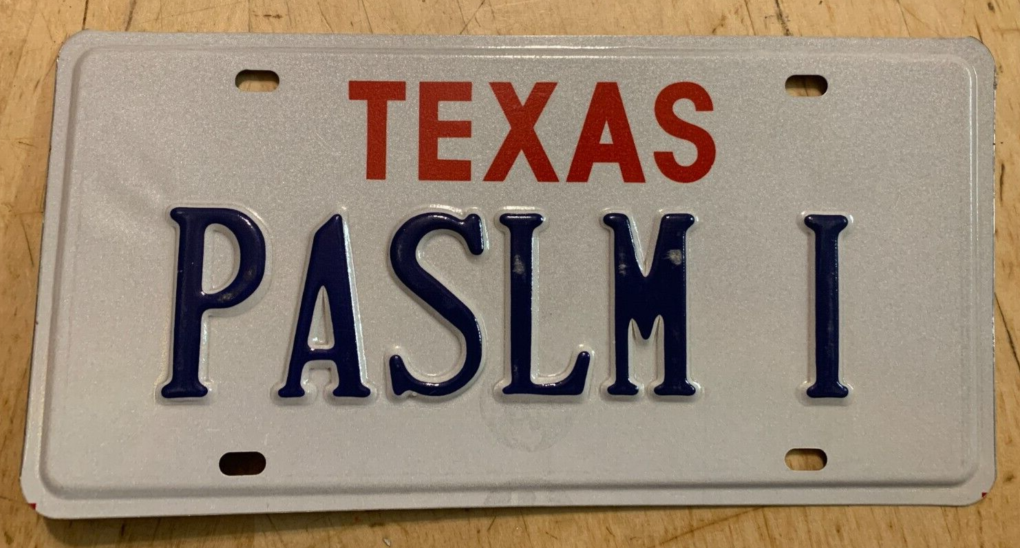 TEXAS VANITY AUTO LICENSE PLATE " PASLM I " TX | eBay